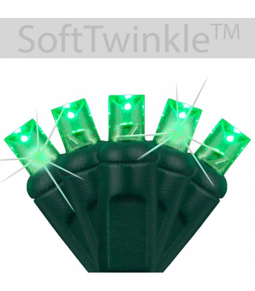 CLP78782 Commercial LED Stringer TWINKLE Green Bulbs 4 Inch Spacing