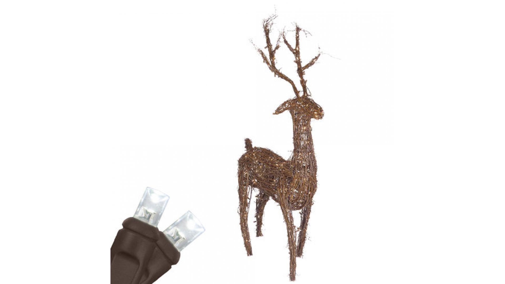 CLU68264 Commercial Grade 48 Inch Grapevine Standing Reindeer, 200 Cool ...