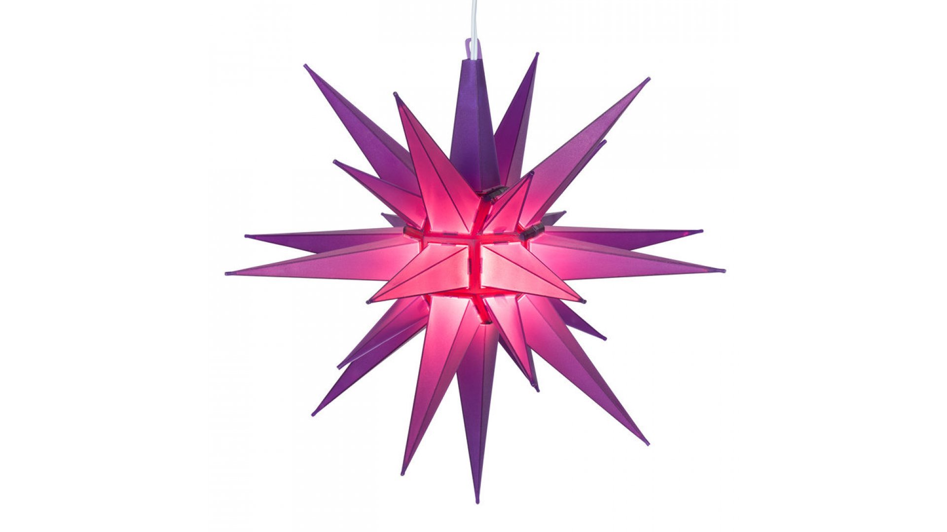 CLP13631 14 Inch Purple LED Moravian Star with 12 plastic spires